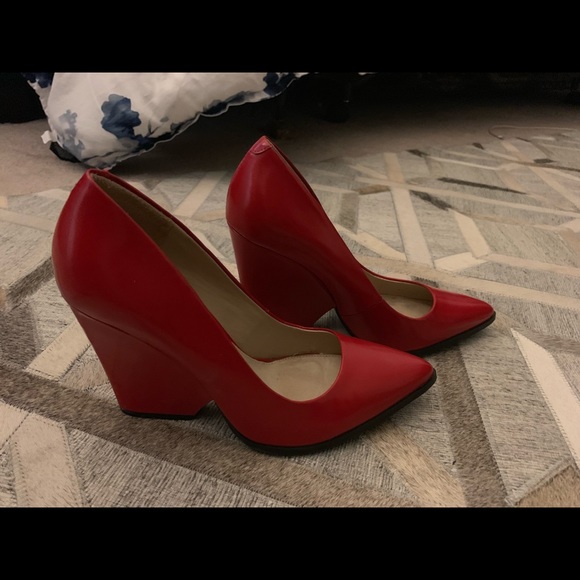 Aldo | Shoes | Red Shoes Block Heel | Poshmark